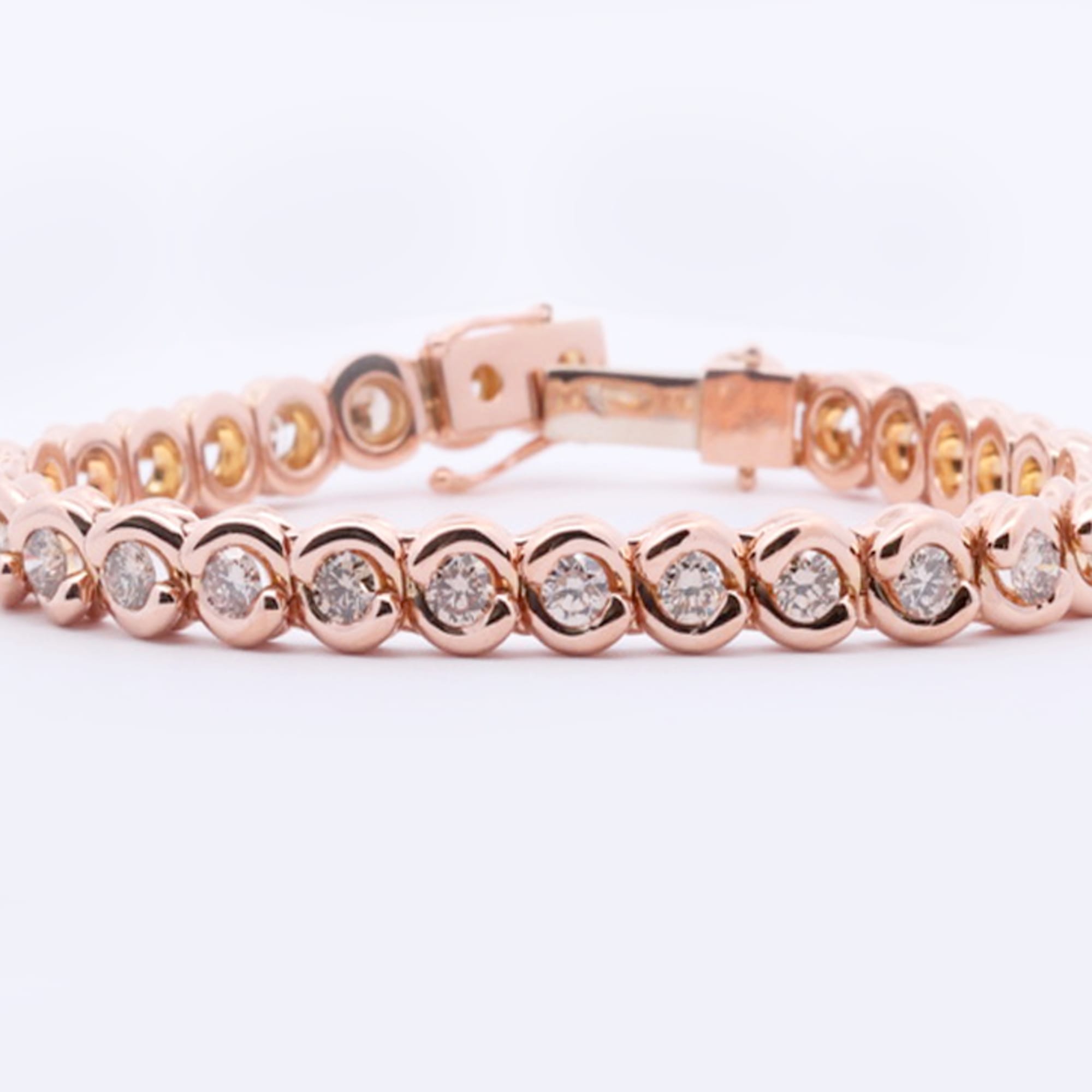 Champagne Diamond Bezel Tennis Bracelet