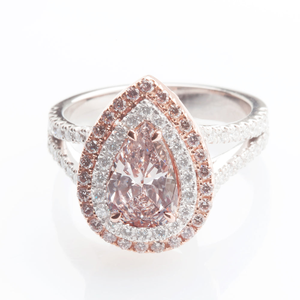 Pink Pear Diamond Ring